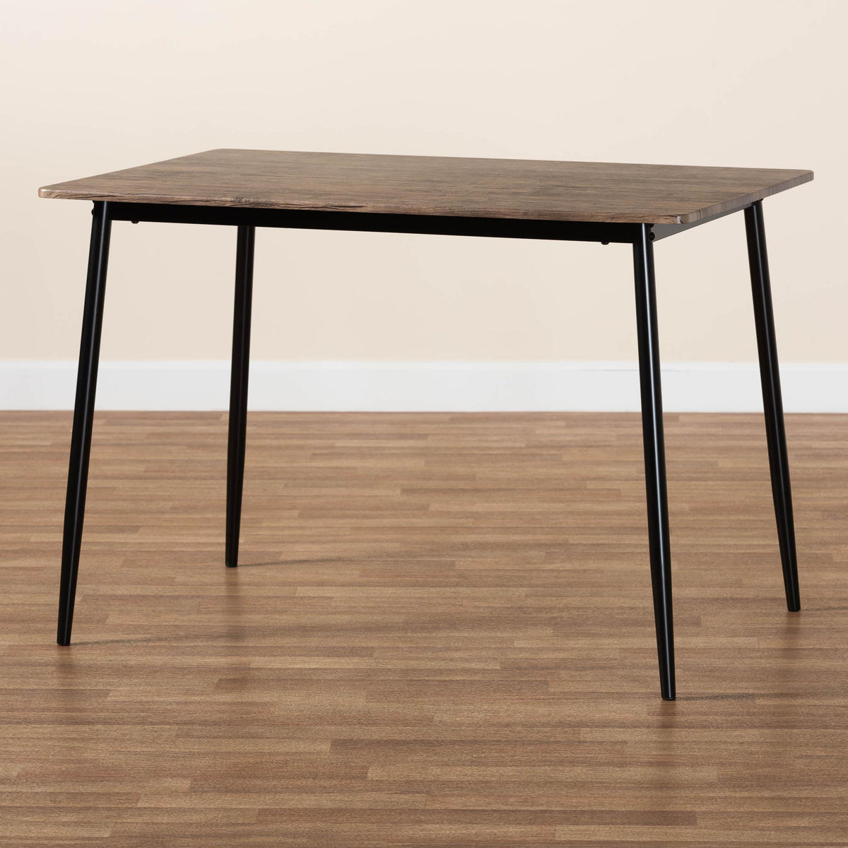 Dalair Industrial Rustic Brown Wood And Metal Dining Table