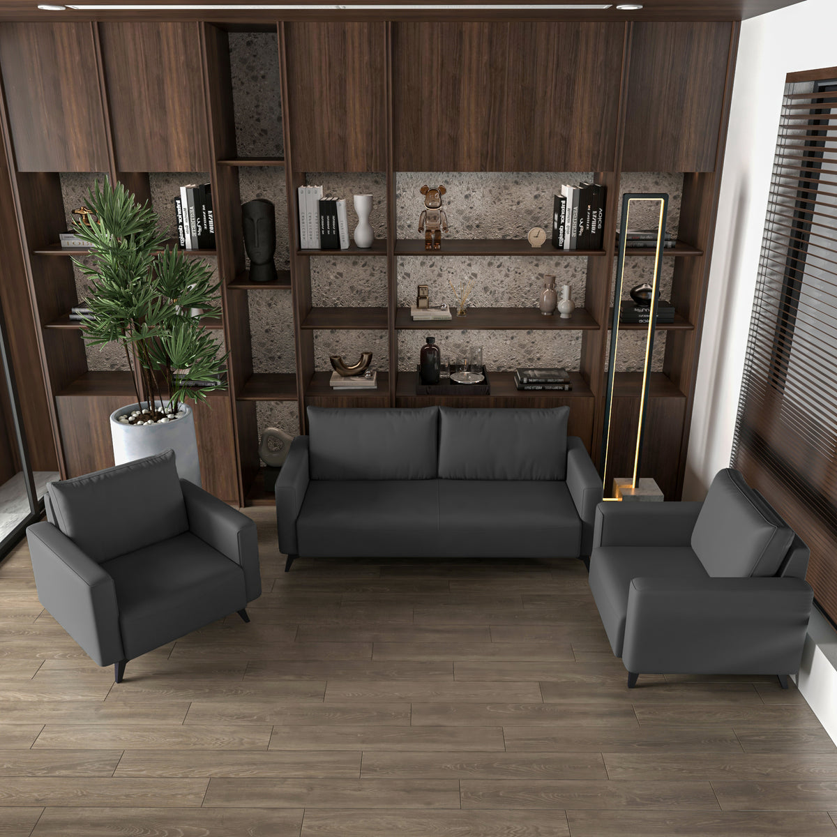 Inno Collection Sofa Set, 2 Single Seaters, and 3 seater In Grey