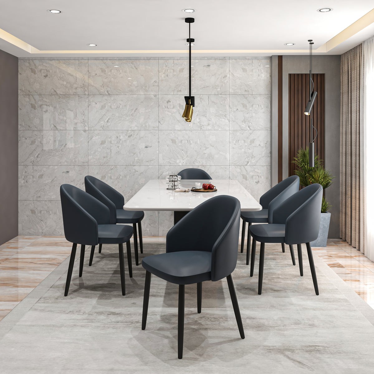 Paradiso Collection Modern Dining Seat in Black