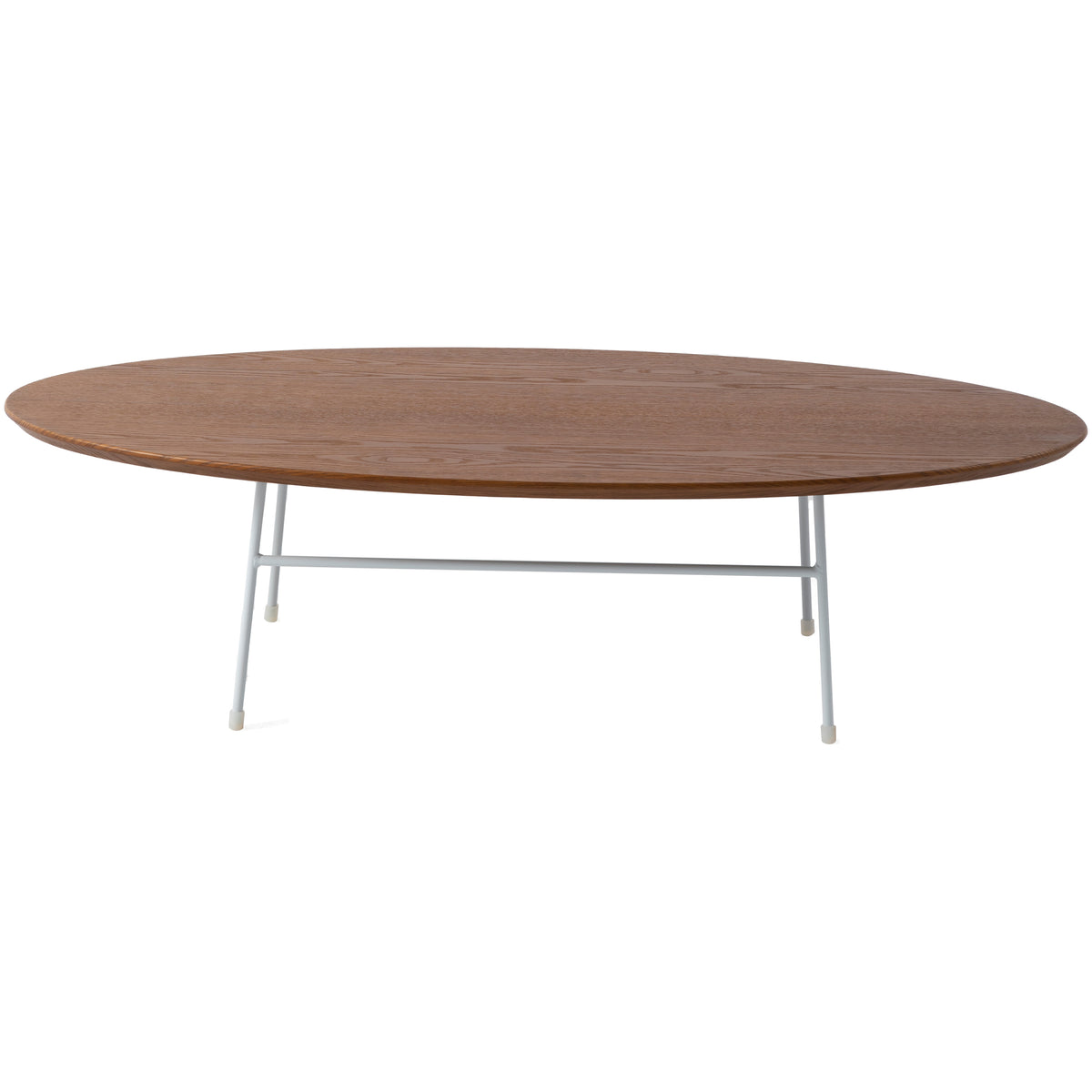 Rossmore Oval Coffee Table with Ash Veneer Top and White Powder Coated