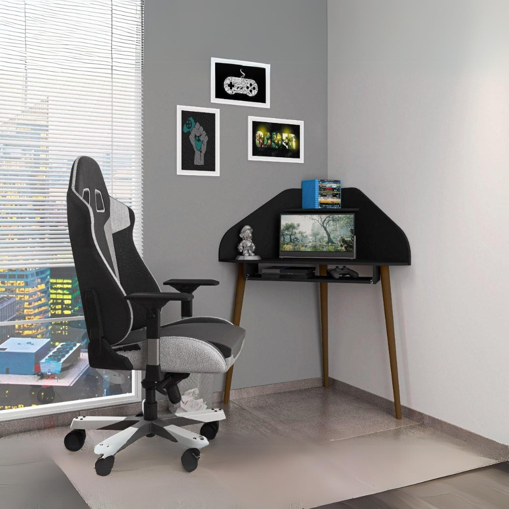 Shop Round Sectional Cubicle Desk in Black Online | Skyline Decor