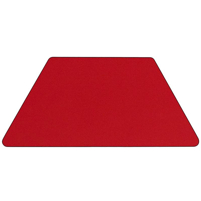 22.5''W x 45''L Trapezoid Red HP Laminate Activity Table - Standard He