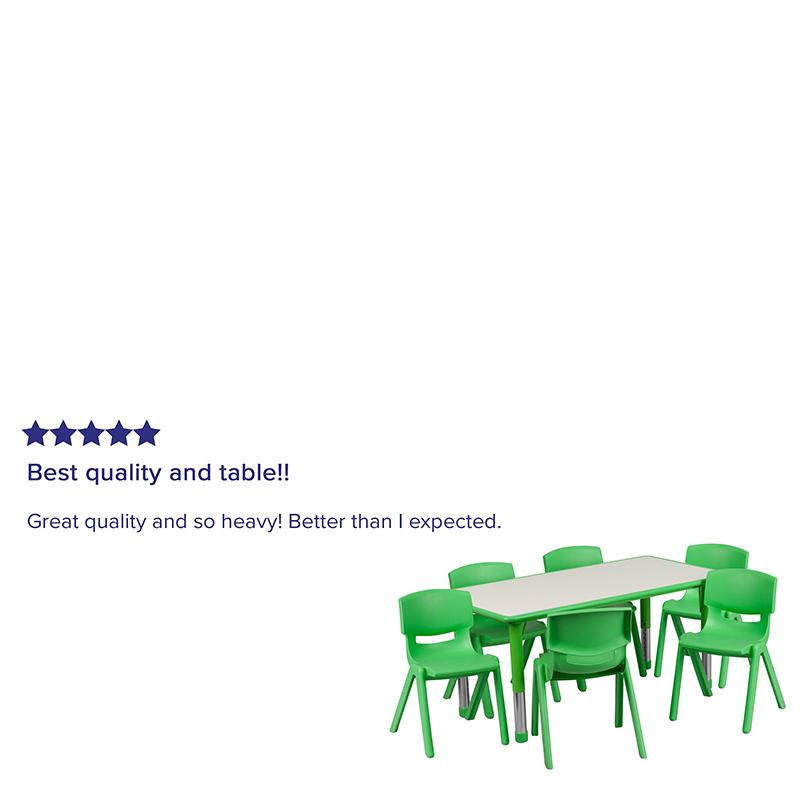 23.625''W x 47.25''L Rectangular Green Plastic Height Adjustable Activ