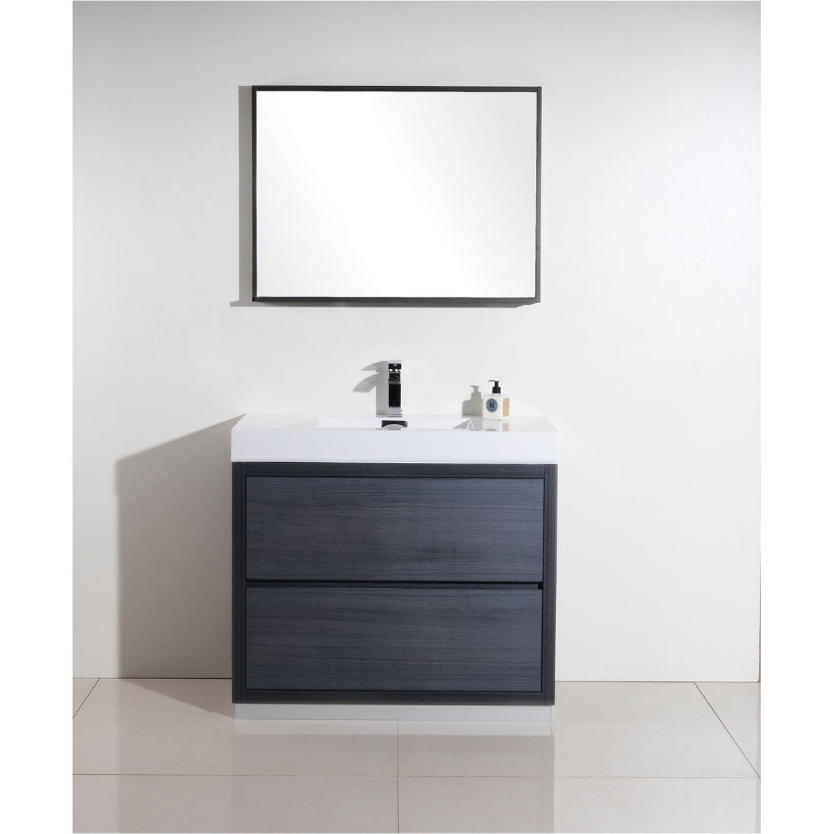 Bliss 40″ Gray Oak Free Standing Modern Bathroom Vanity