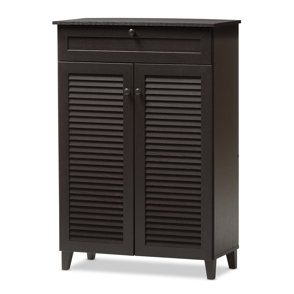 Skyline Decor-Harding Espresso Shoe-Storage Cabinet