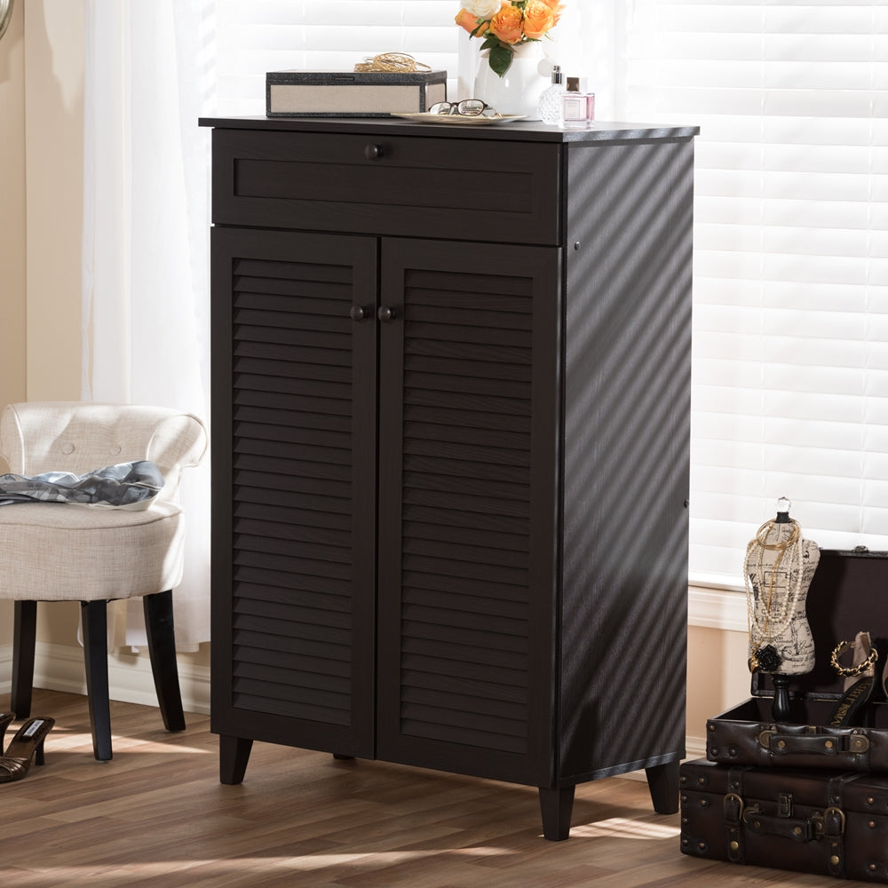 Skyline Decor-Harding Espresso Shoe-Storage Cabinet