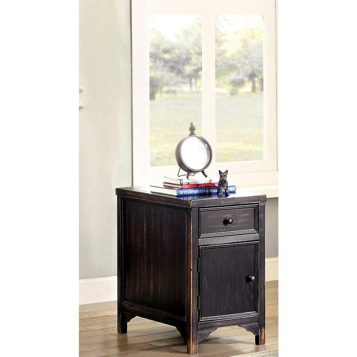 Buy Novali Rustic Style Storage Side Table Online from Skyline Decor