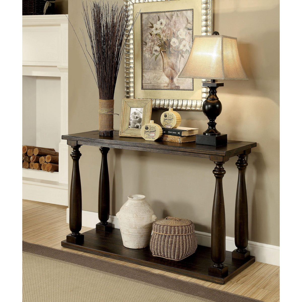 Skyline Decor-Tessa Transitional Style Turned Leg Sofa Table