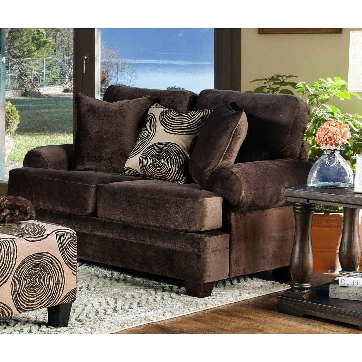 Buy Transitional Loveseat in Brown Online | Skyline Decor