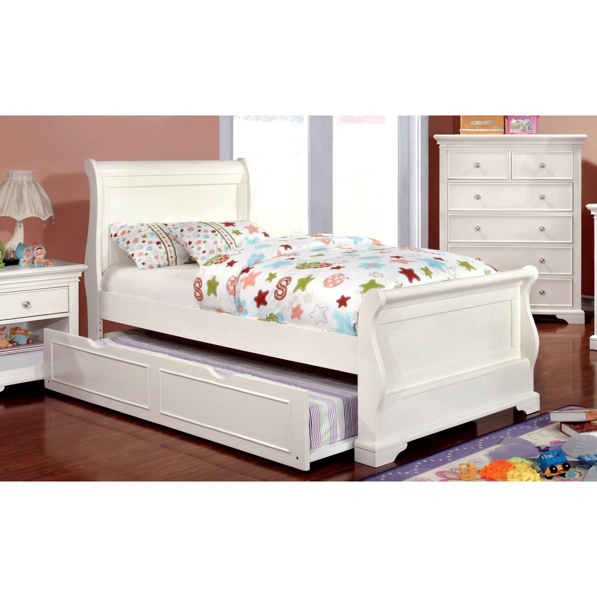 Buy Full Size White Wood Bed Online | Skyline Decor