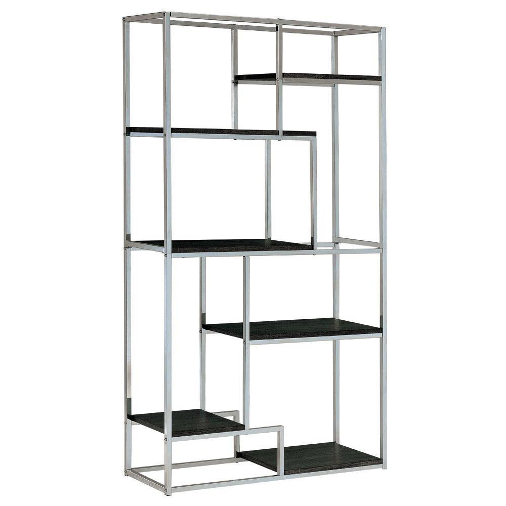 Skyline Decor-Meg Contemporary Chrome Finish Metal Display Shelf