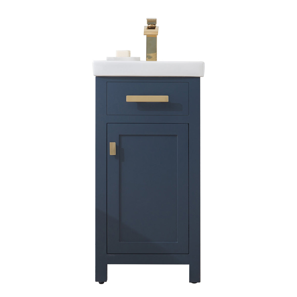 18 Inch Blue Ceramic Free Standing Bathroom Vanity Single Sink