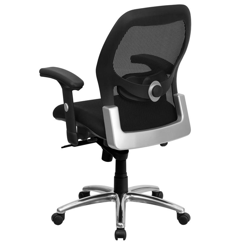 Mid-Back Black Super Mesh Executive Swivel Office Chair with Knee Tilt